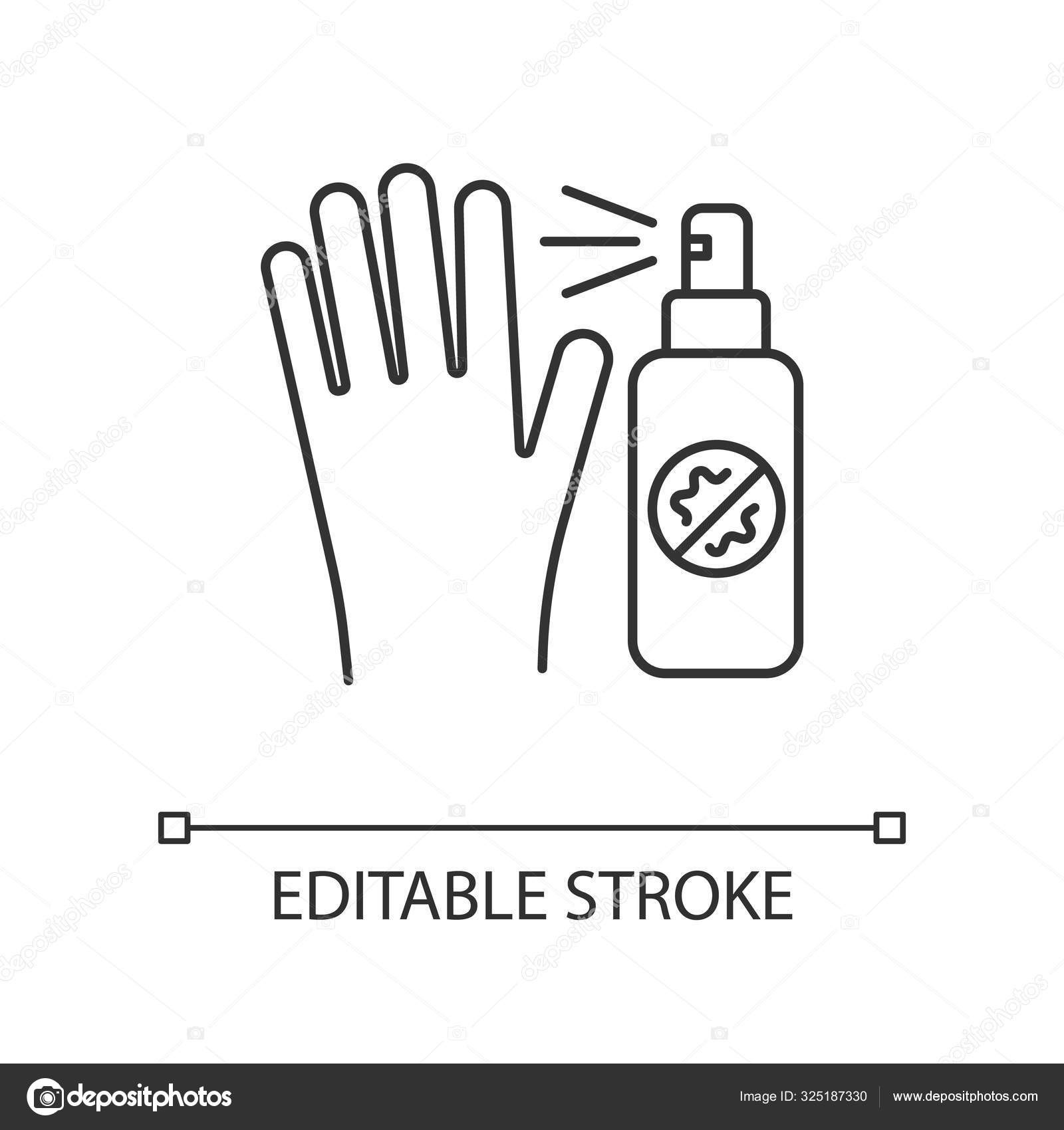 Antiseptic Linear Icon Sanitary Disinfection Cleansing Hand ...