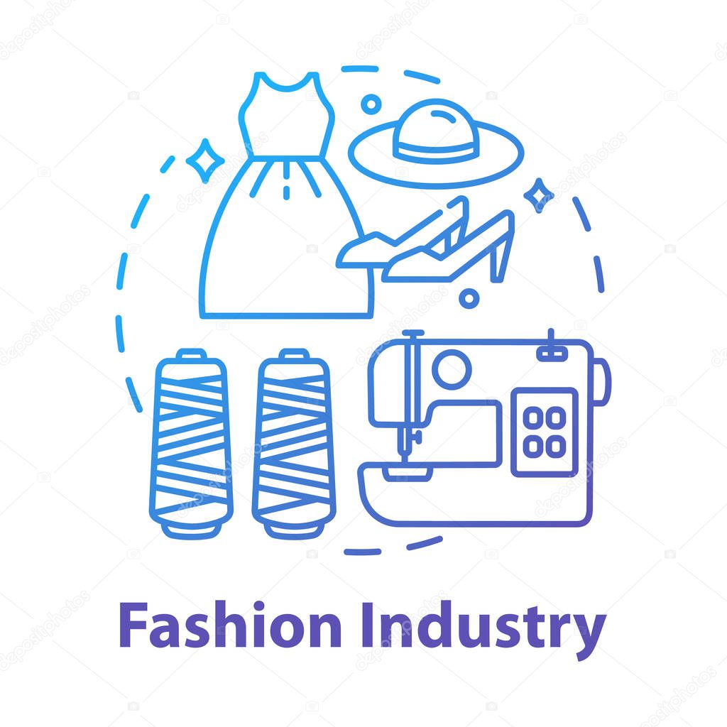 Icono de concepto de industria de moda. El negocio de la ropa. Taller ...