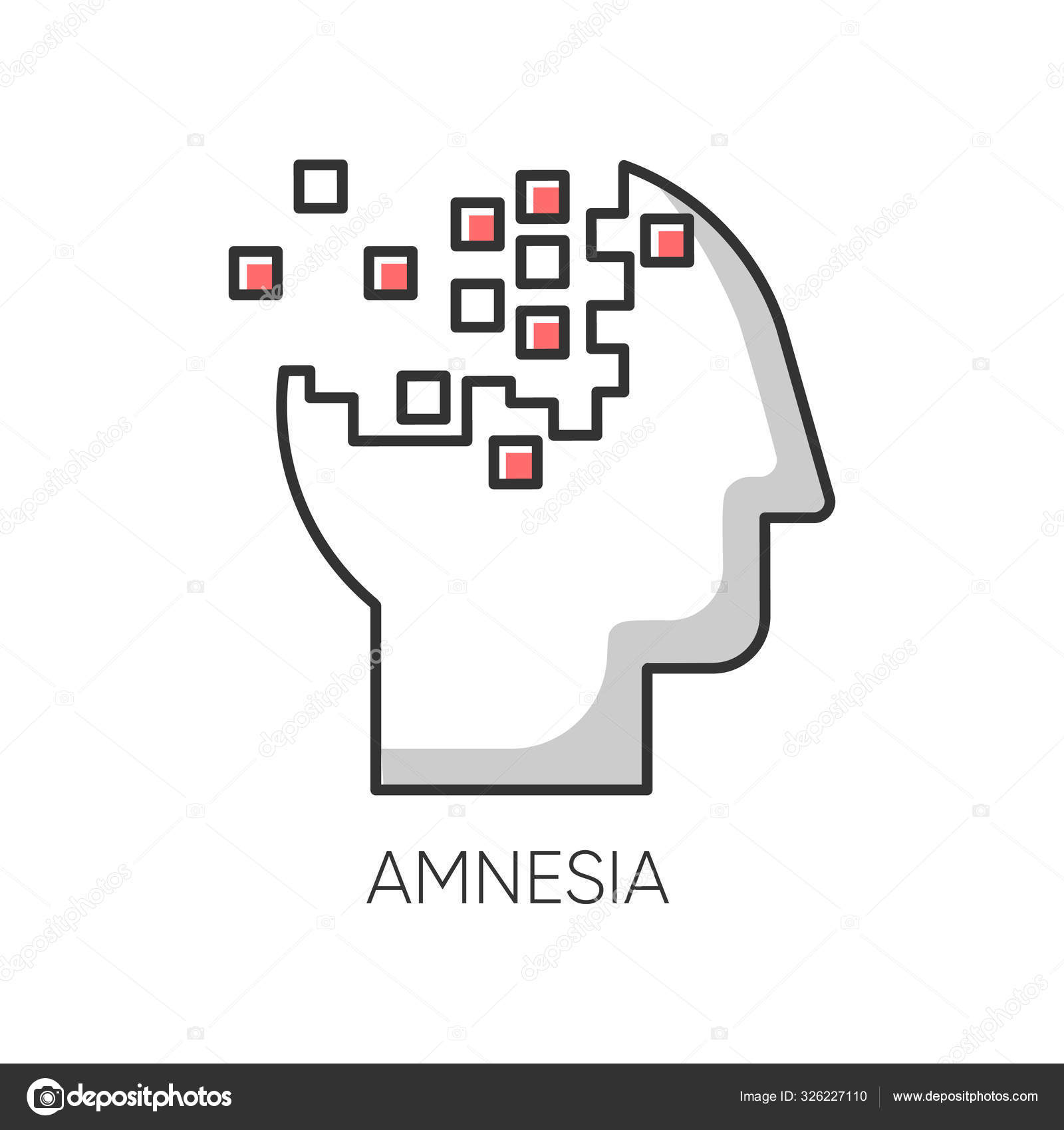 Amnesia Color Icon Memory Loss Forgetting Brain Injury Trouble ...