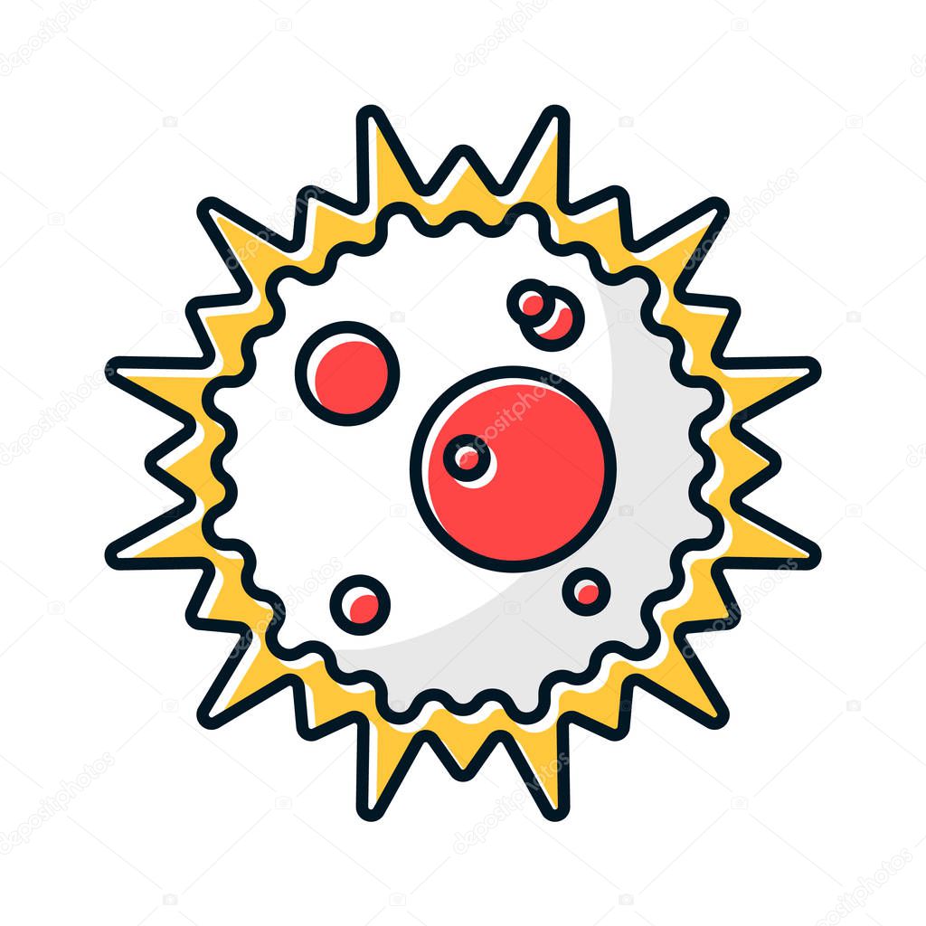 Icono de color de infecci n viral. Microbio de la gripe. G rmenes de gripe. Microbiolog a ...