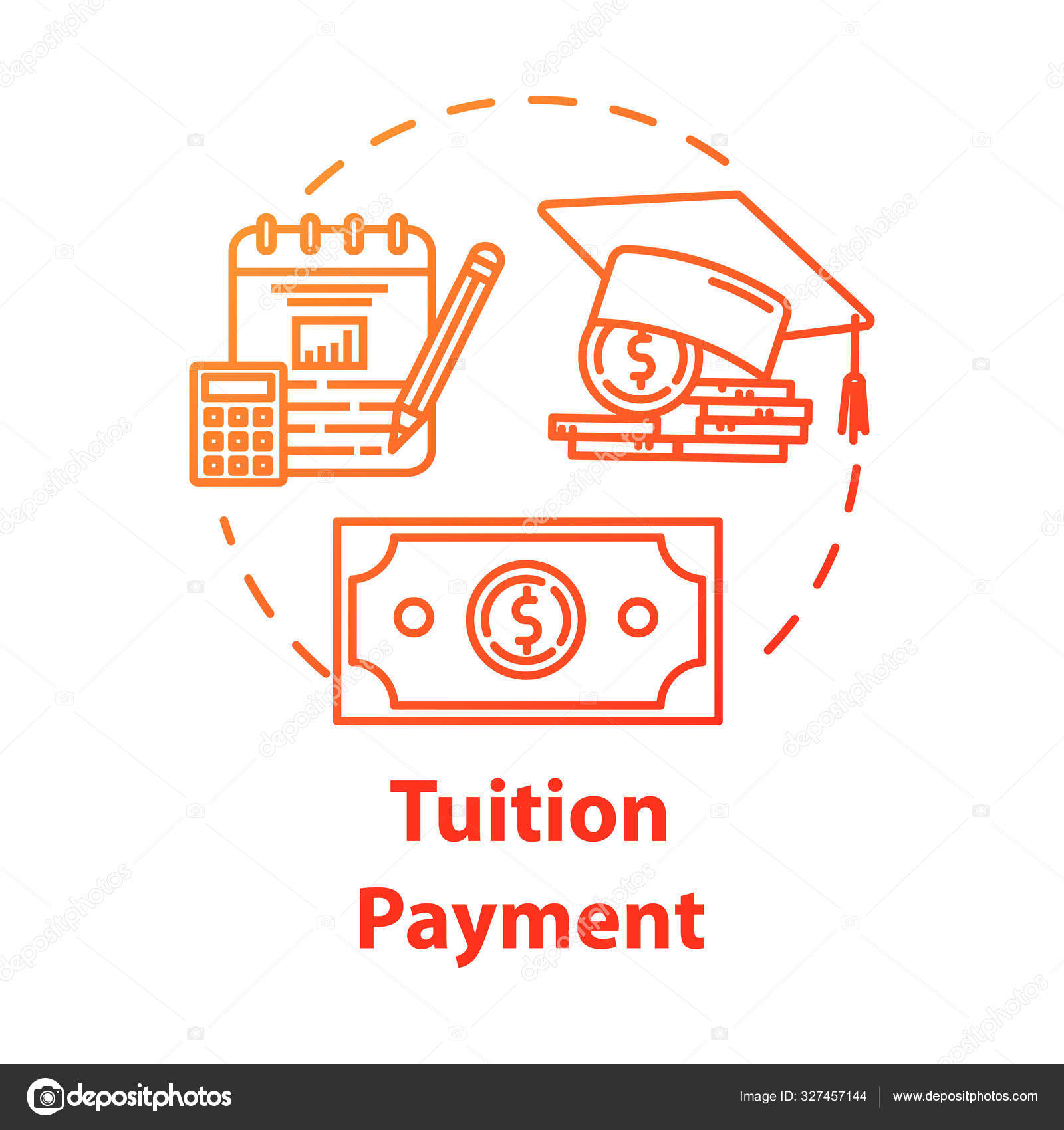Tuition Payment Concept Icon Education Cost Financial Grant Knowledge ...