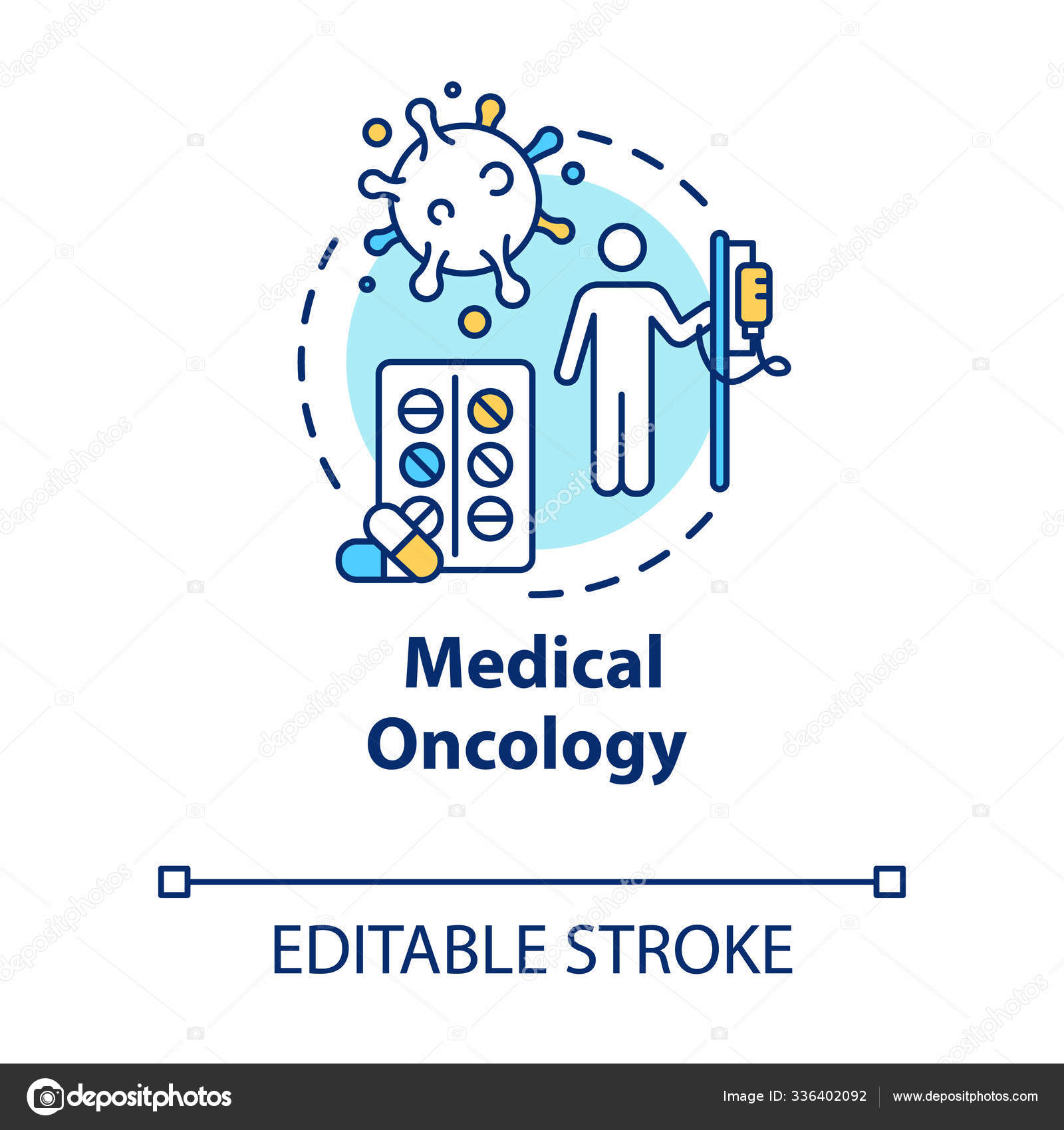 Medical oncology concept icon. Hospital virus therapy. Medicatio Stock ...