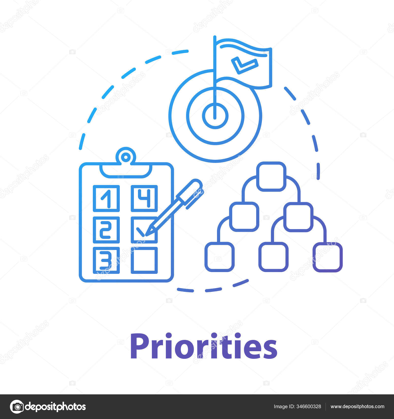 Priorities Concept Icon Urgent Project Self Building Development Taking ...