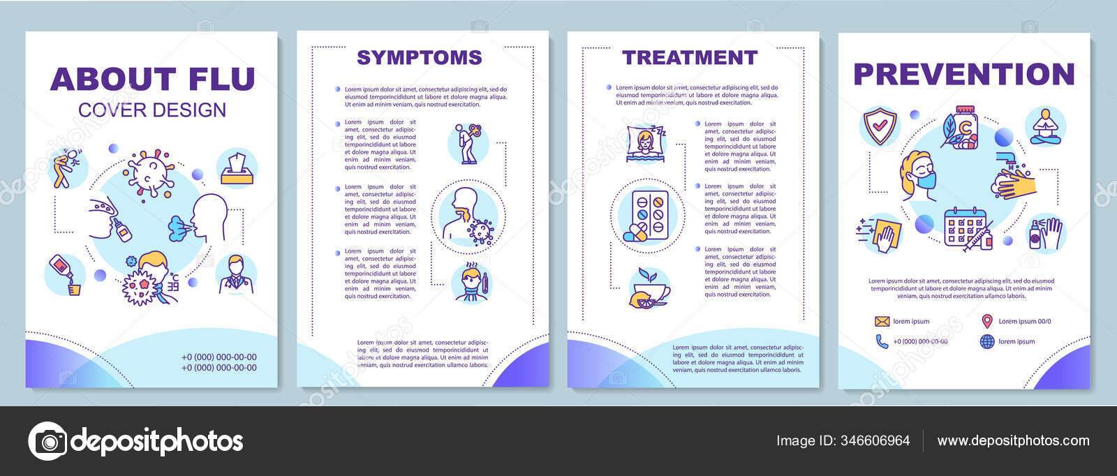 Flu Brochure Template Influenza Symptoms Treatment Flyer Booklet ...