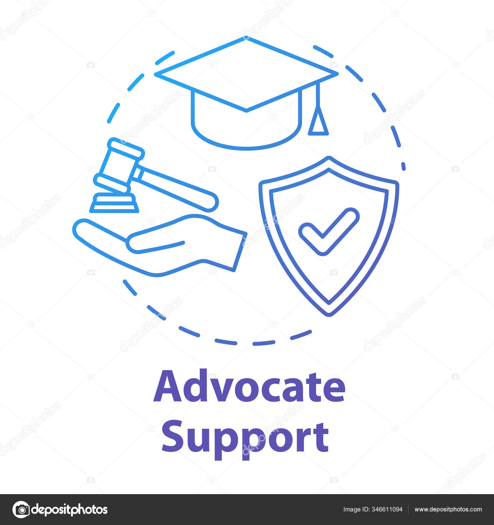 Advocate Support Concept Icon Legal Assistance Students Education ...