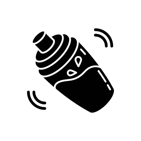 Shaker black glyph icon. Night club, bar recreation, bartender ...