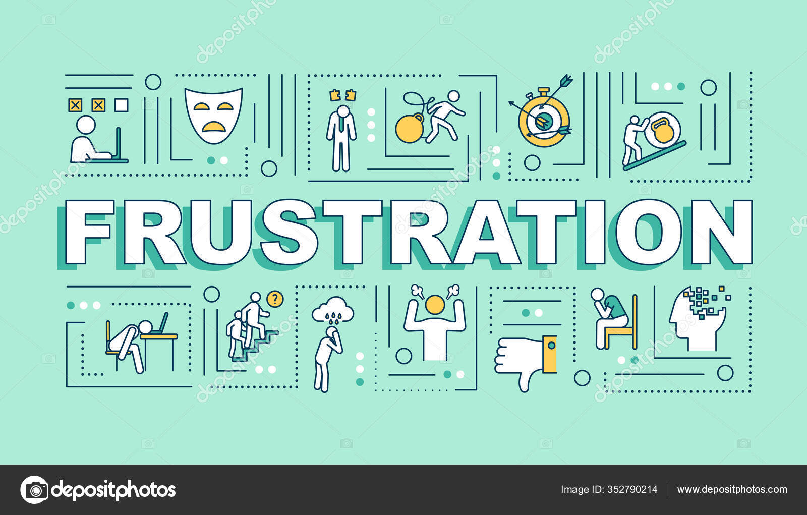 Frustration Word Concepts Banner Failure Feeling Helpless Negative ...