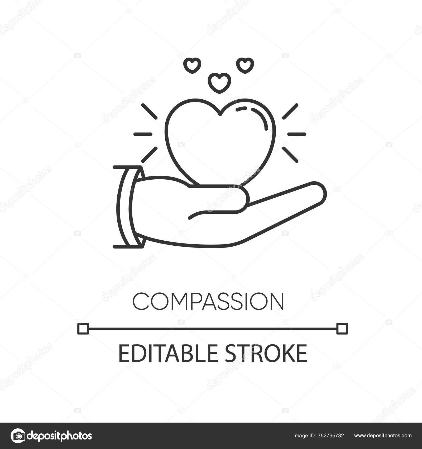 Compassion Pixel Perfect Linear Icon Thin Line Customizable ...