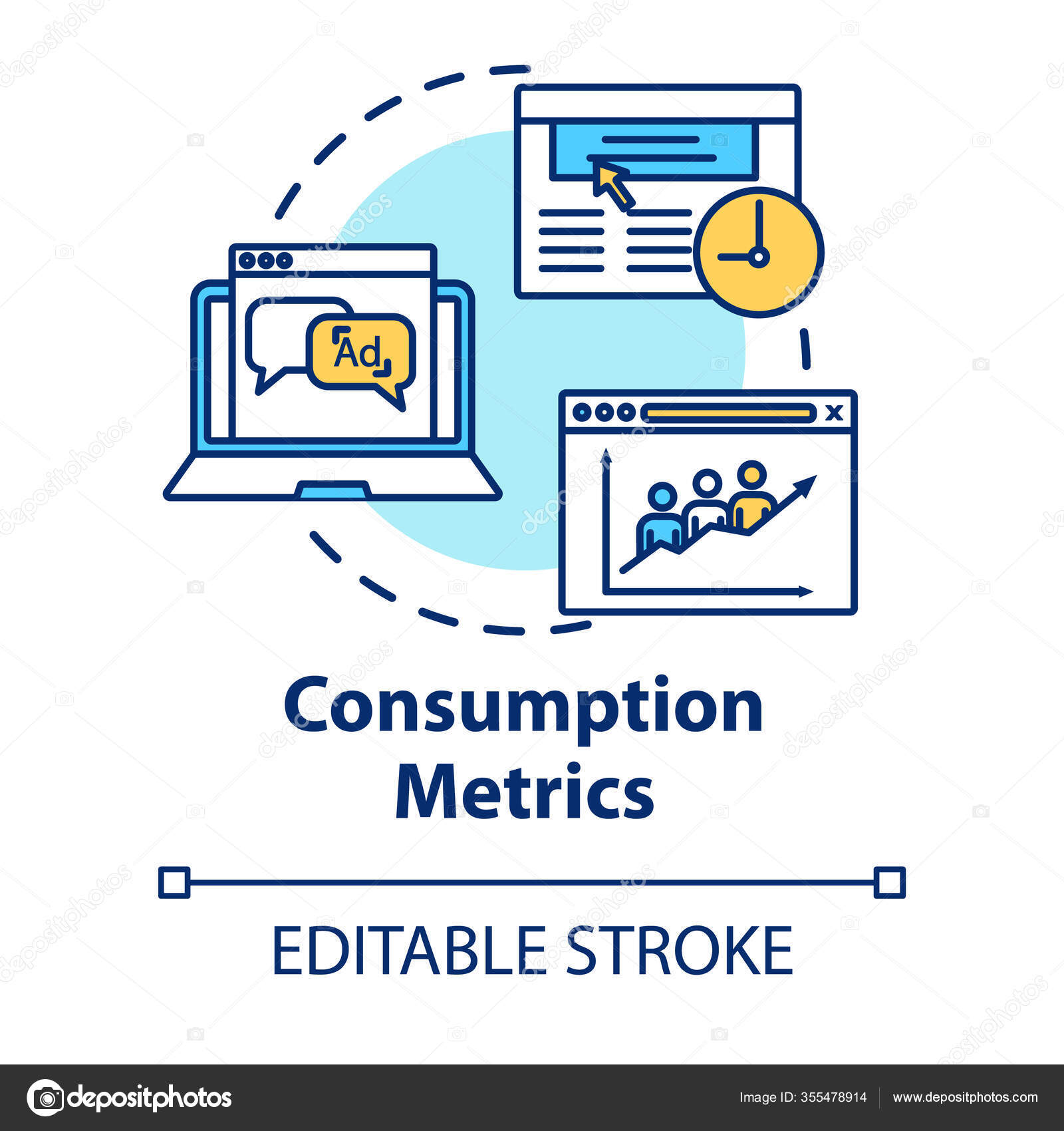 Consumption Metrics Concept Icon Marketing Statistics Analysis Online ...