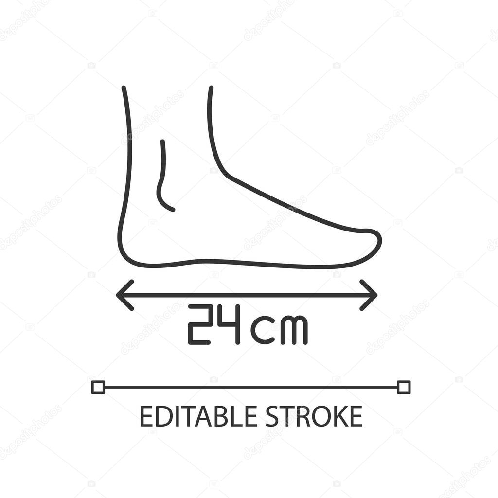 Pie de longitud píxel icono lineal perfecto. Ilustración personalizable ...