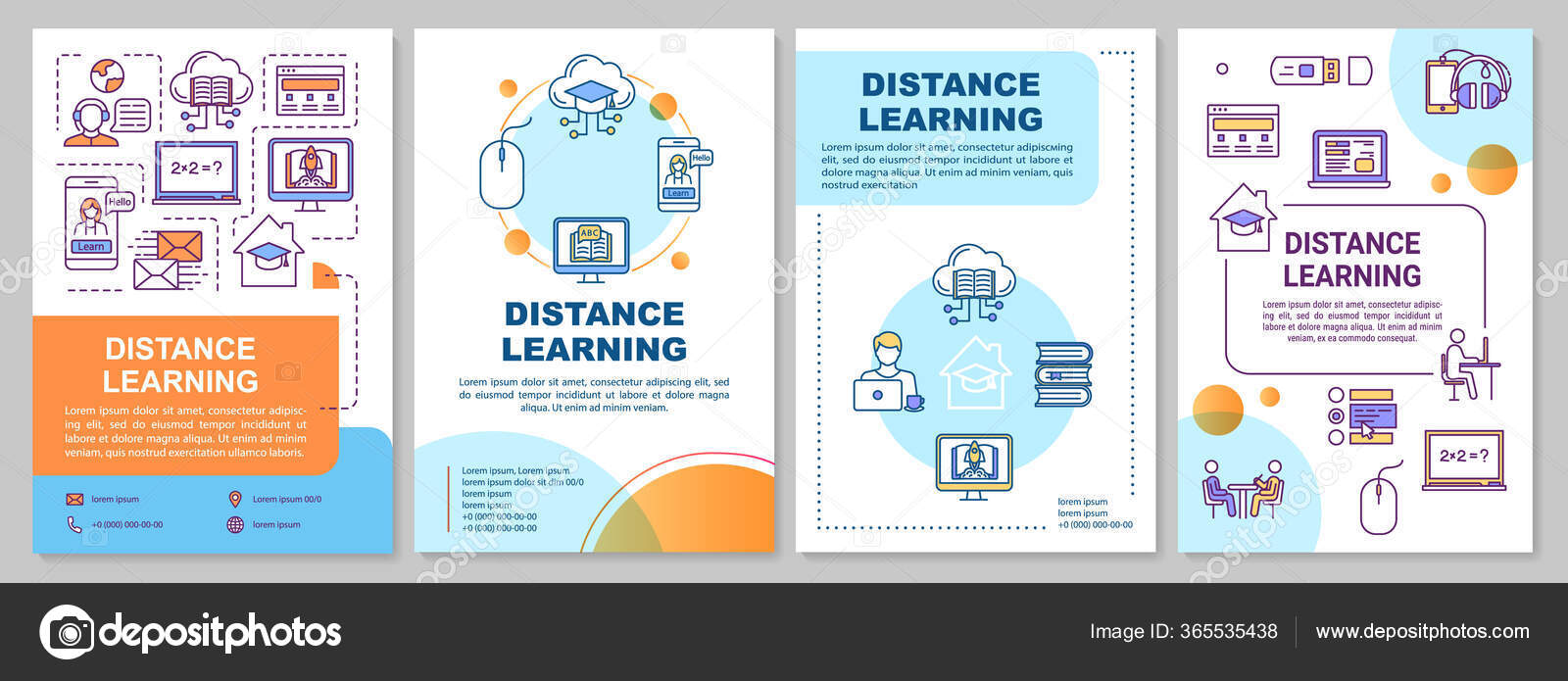 Distance Learning Brochure Template Quarantine Online Education Flyer ...