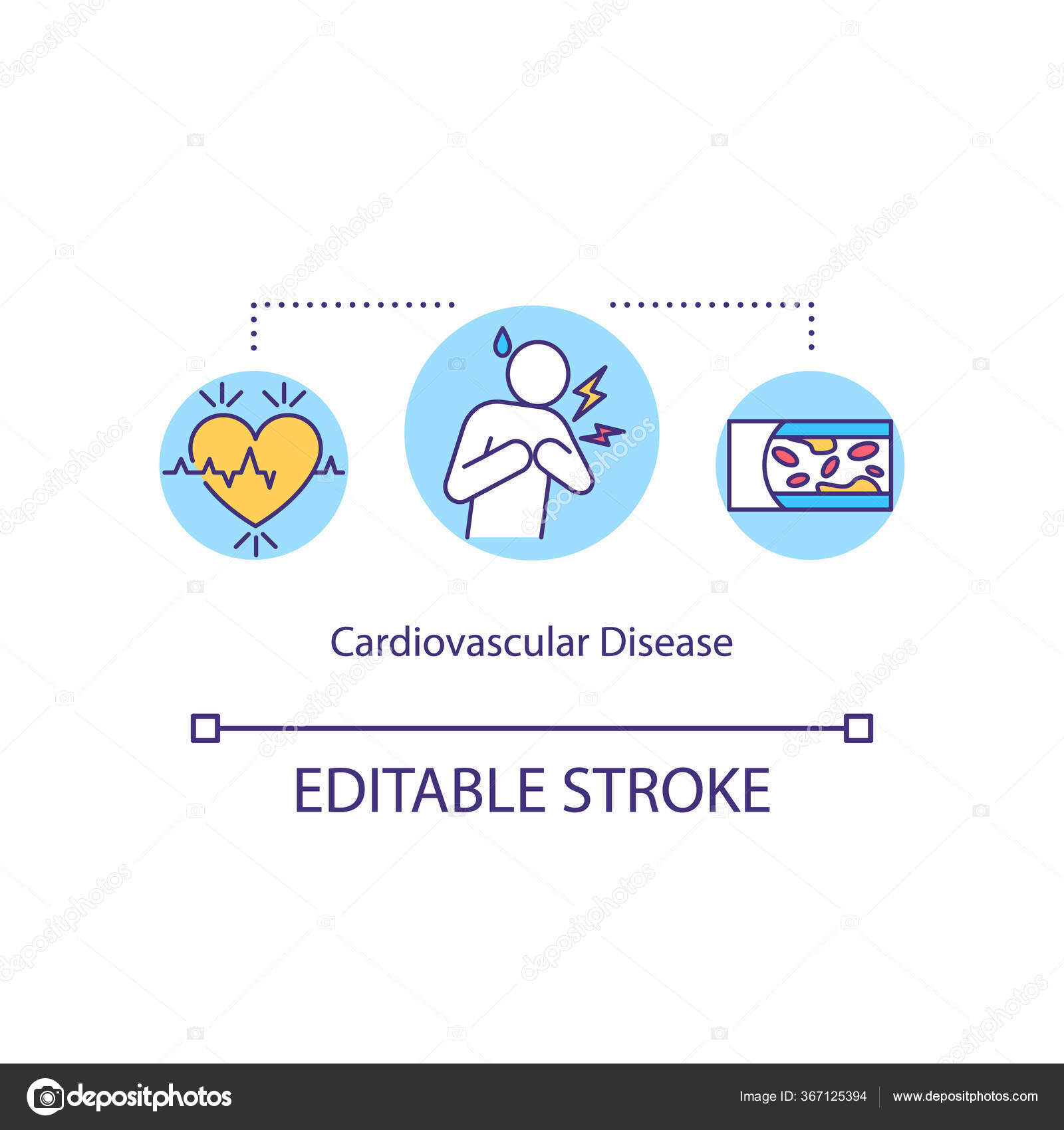 Icono Del Concepto Enfermedad Cardiovascular Idea Infarto Miocardio