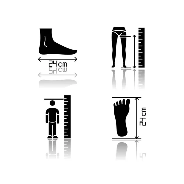 Body Measurements Rgb Color Icons Set Leg Foot Length Human Stock ...