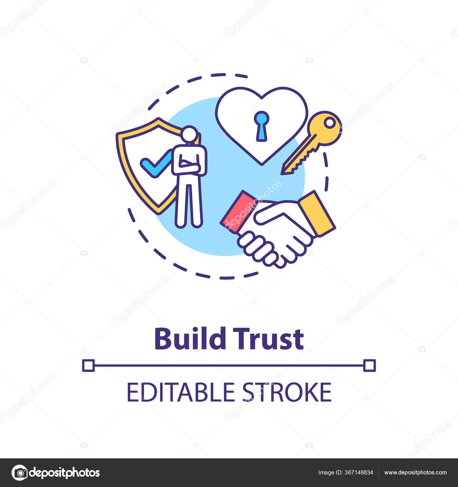 Build Trust Concept Icon Relationship Development Reliable Partnership ...