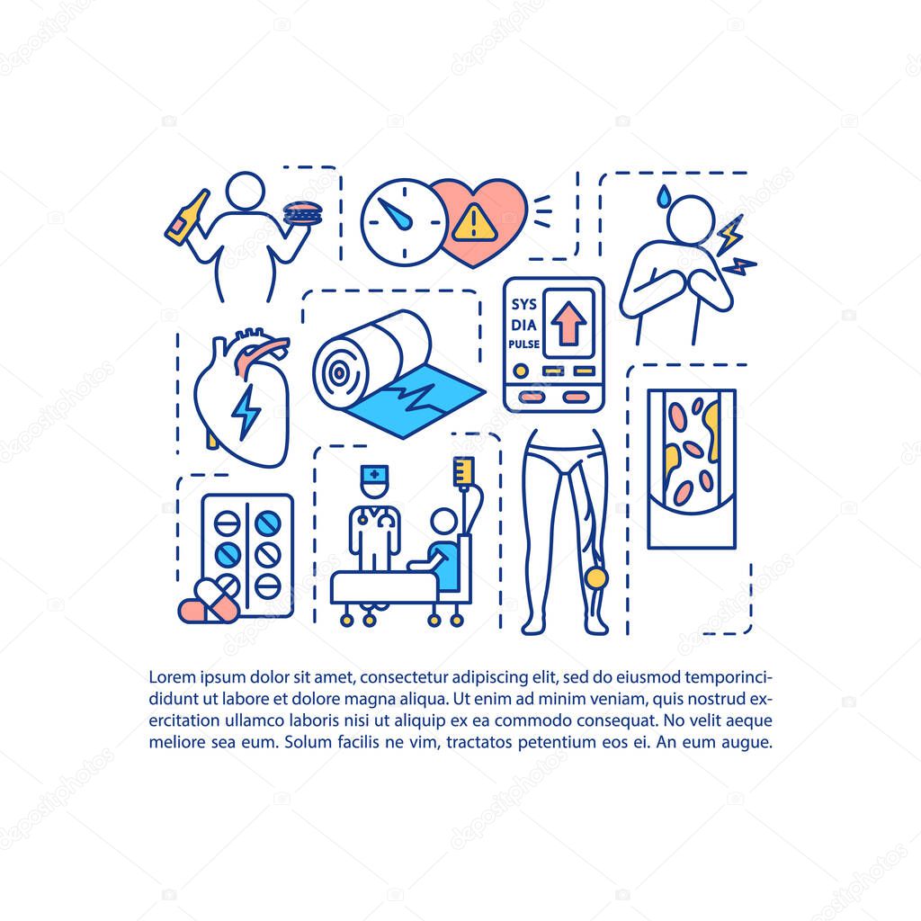 Icono Del Concepto De Enfermedades Cardiovasculares Con Texto