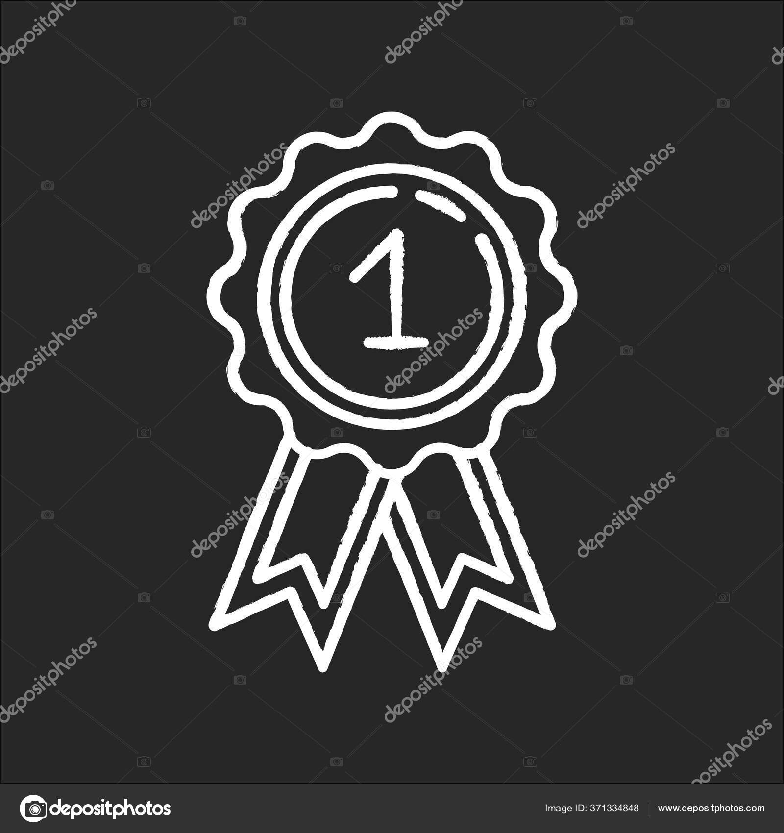 First Place Ribbon Black And White