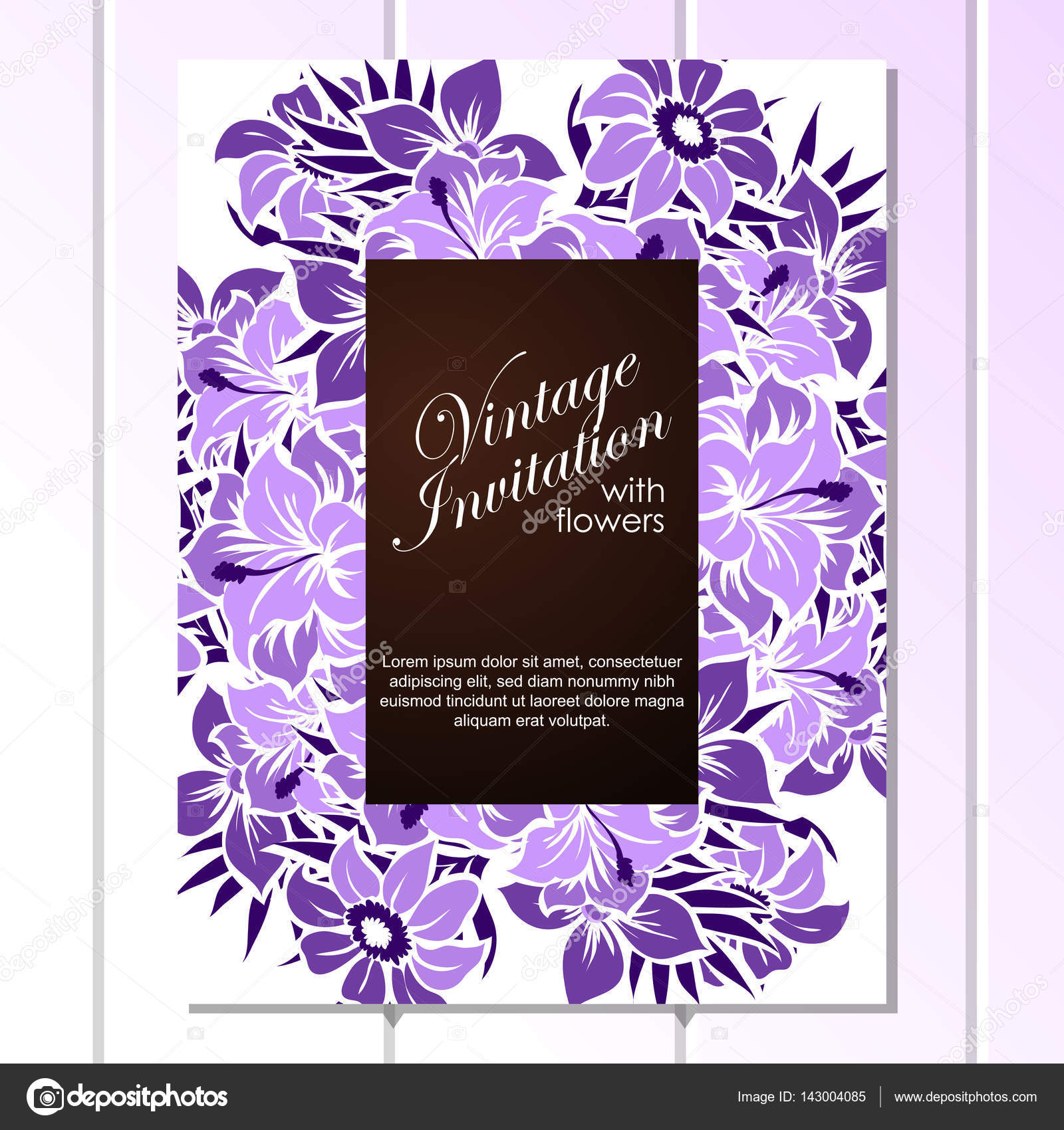 Vintage floral invitation card Stock Vector by ©All-about-Flowers 143004085