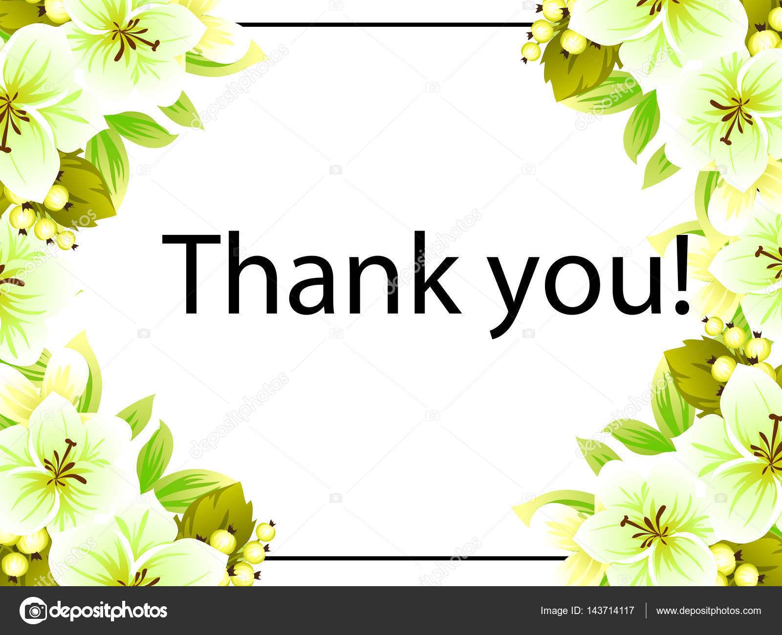 Floral Thank You Card Stock Vector Image By ©all About Flowers 143714117