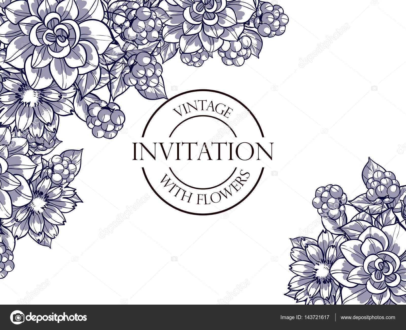 Vintage floral invitation card Stock Vector Image by ©All-about-Flowers ...