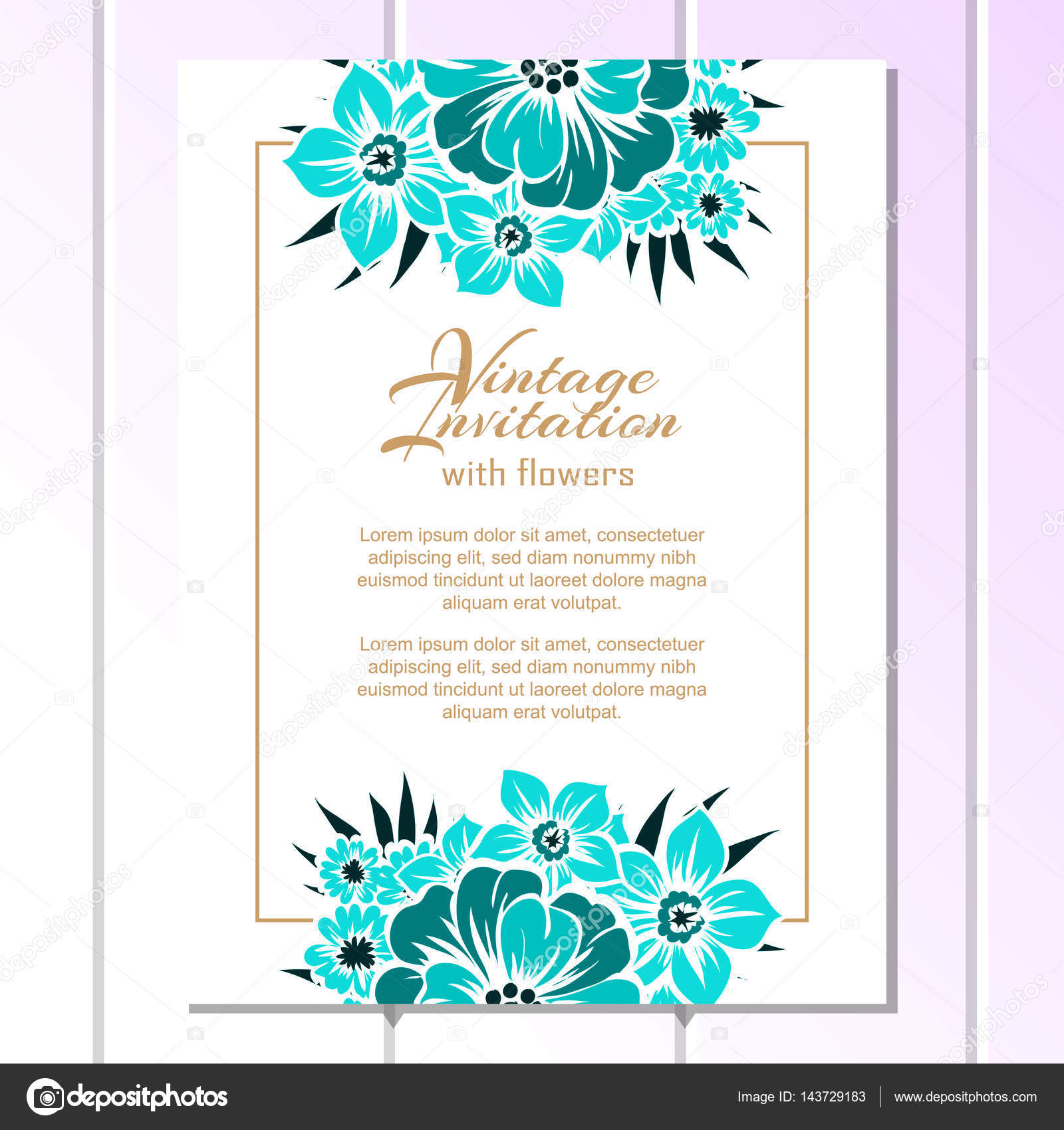 Vintage floral invitation card Stock Vector by ©All-about-Flowers 143729183