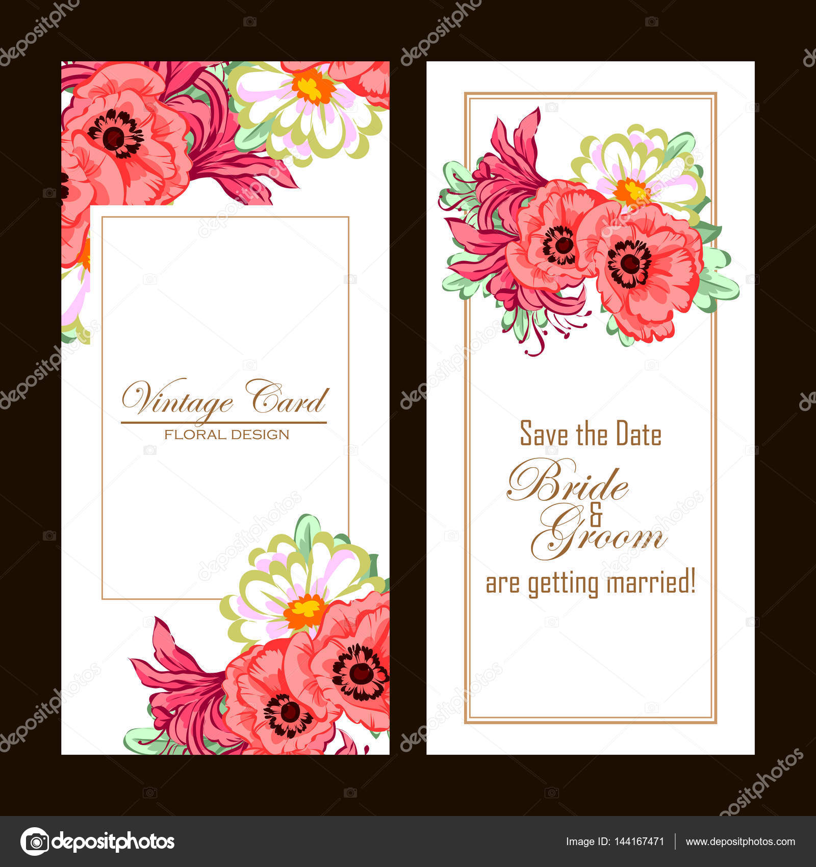 Romantic invitation cards Stock Vector Image by ©All-about-Flowers ...