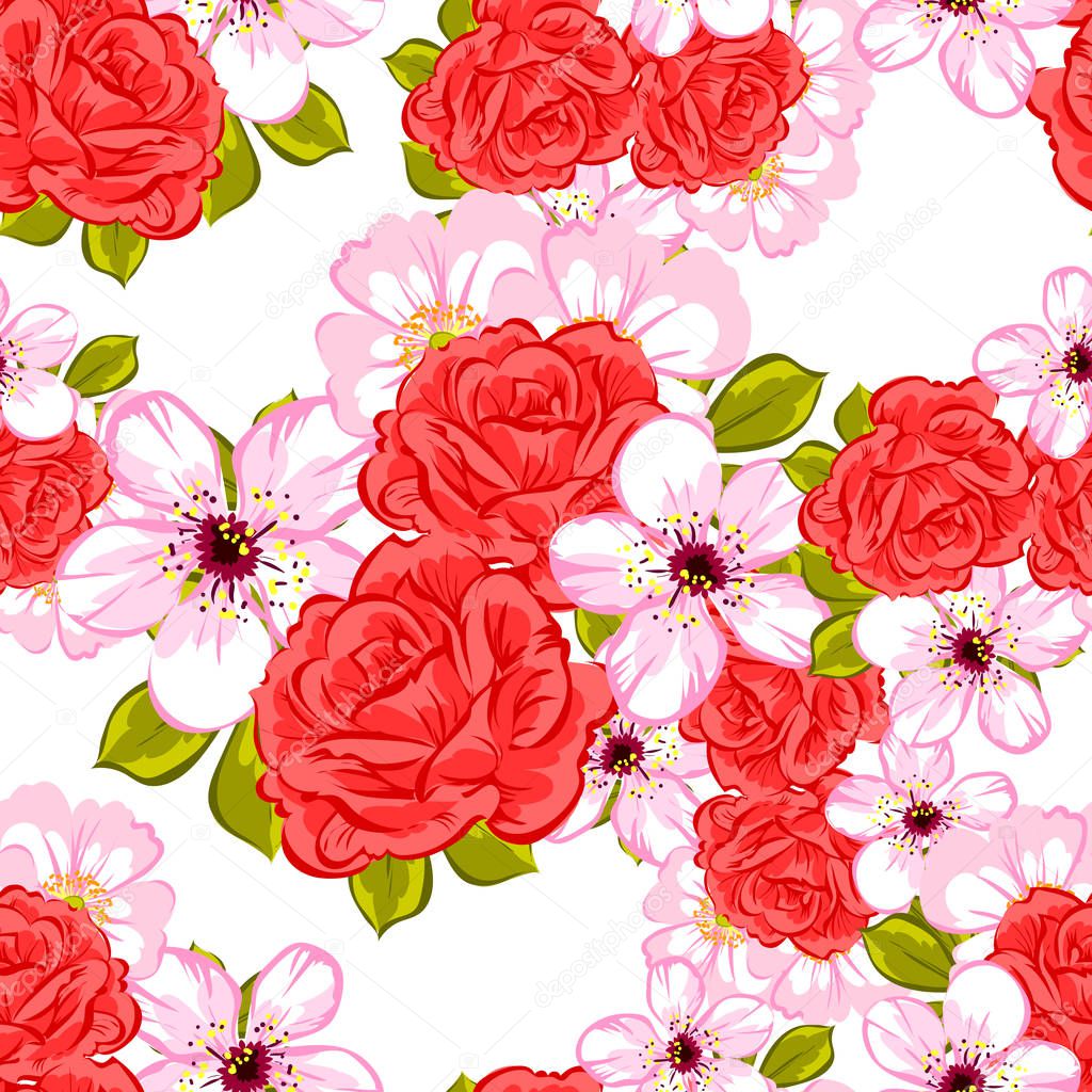 Seamless beautiful floral pattern — Stock Vector © All-about-Flowers ...