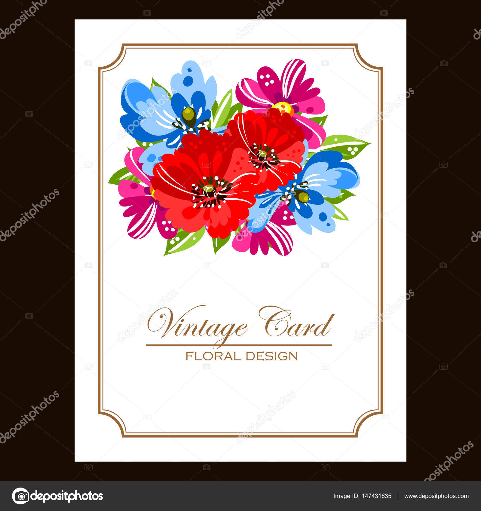 Vintage floral invitation card Stock Vector Image by ©All-about-Flowers ...