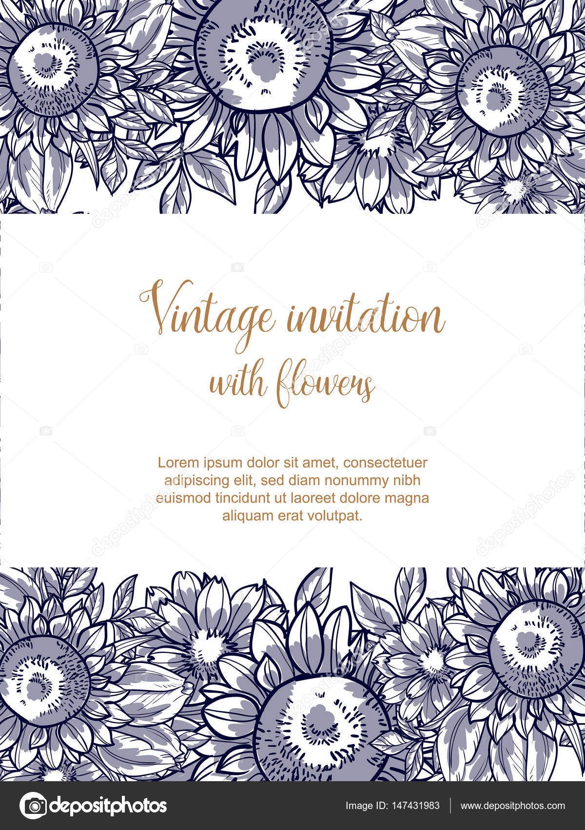 Vintage floral invitation card Stock Vector Image by ©All-about-Flowers ...