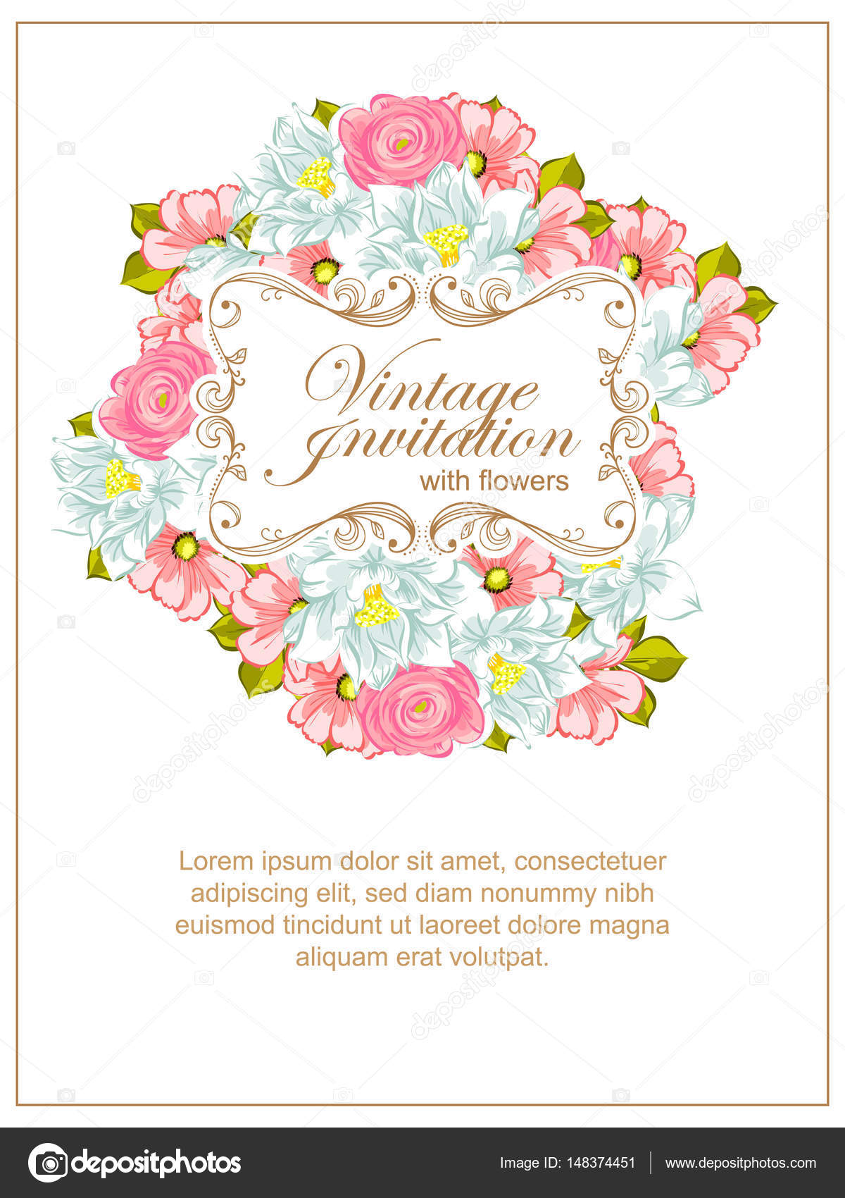 Vintage floral invitation card Stock Vector Image by ©All-about-Flowers ...