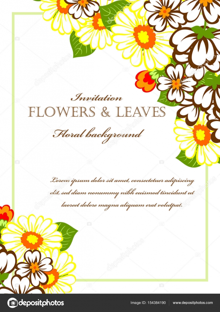 Floral invitation card Stock Vector by ©All-about-Flowers 154384190