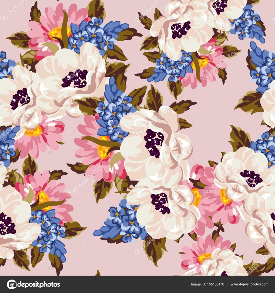Seamless flower pattern Stock Vector by ©All-about-Flowers 155165170