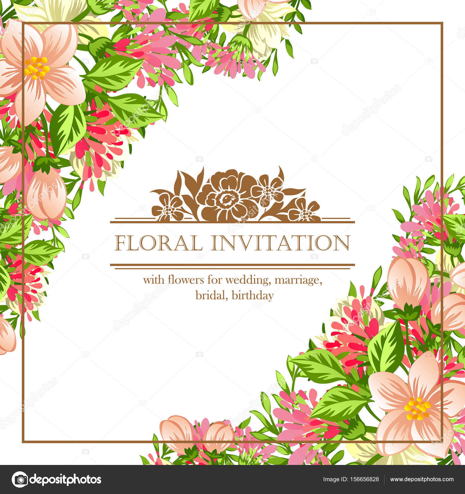 Floral invitation card Stock Vector by ©All-about-Flowers 156656828