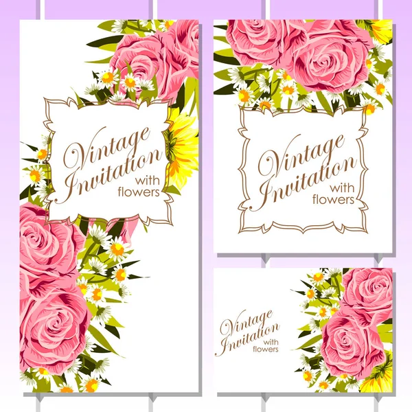 Vintage floral invitation cards Stock Illustration by ©All-about ...