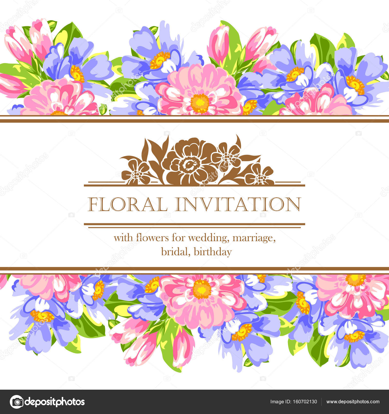 Vintage floral invitation card Stock Illustration by ©All-about-Flowers ...