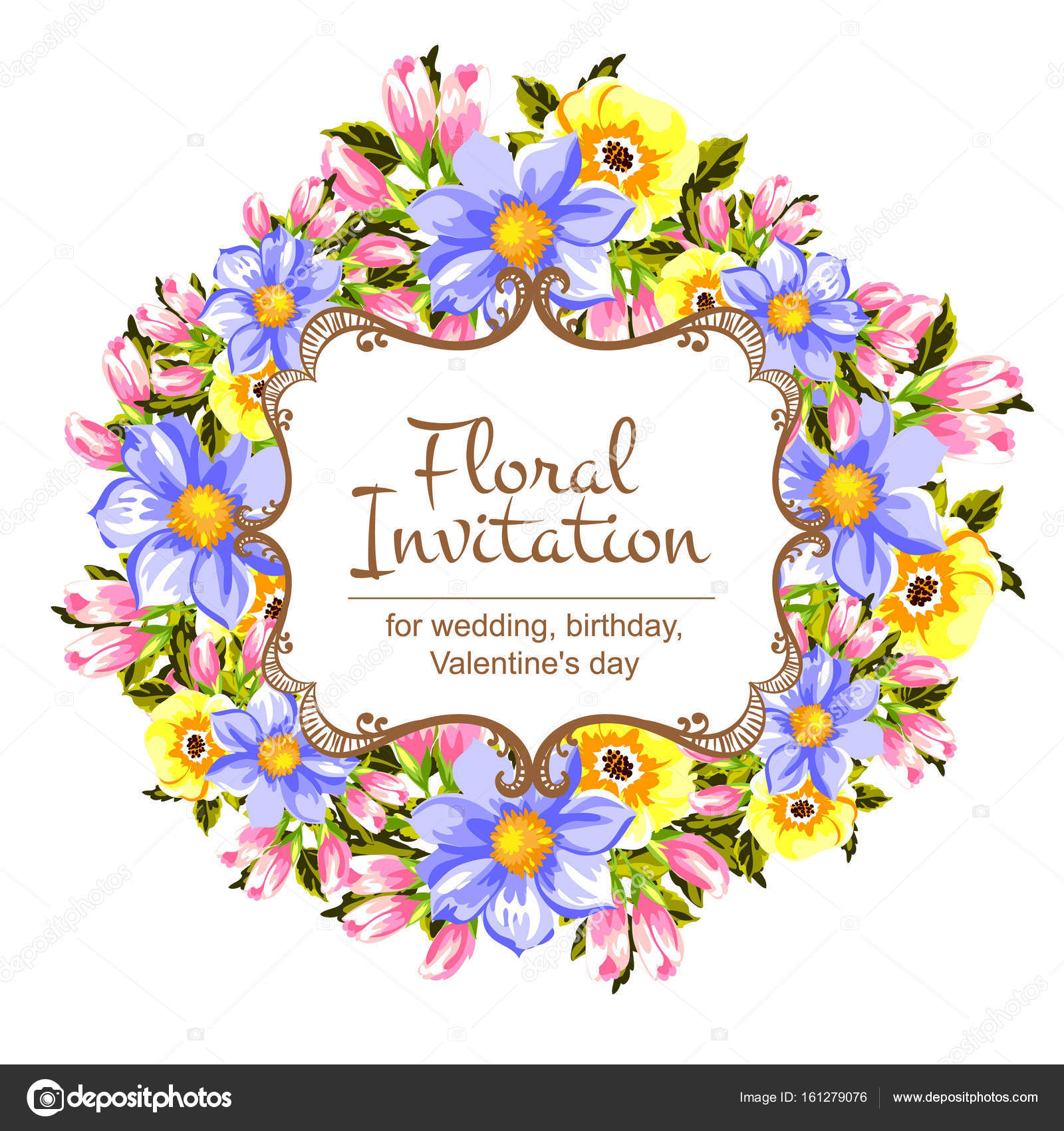 Vintage floral invitation card Stock Vector Image by ©All-about-Flowers ...