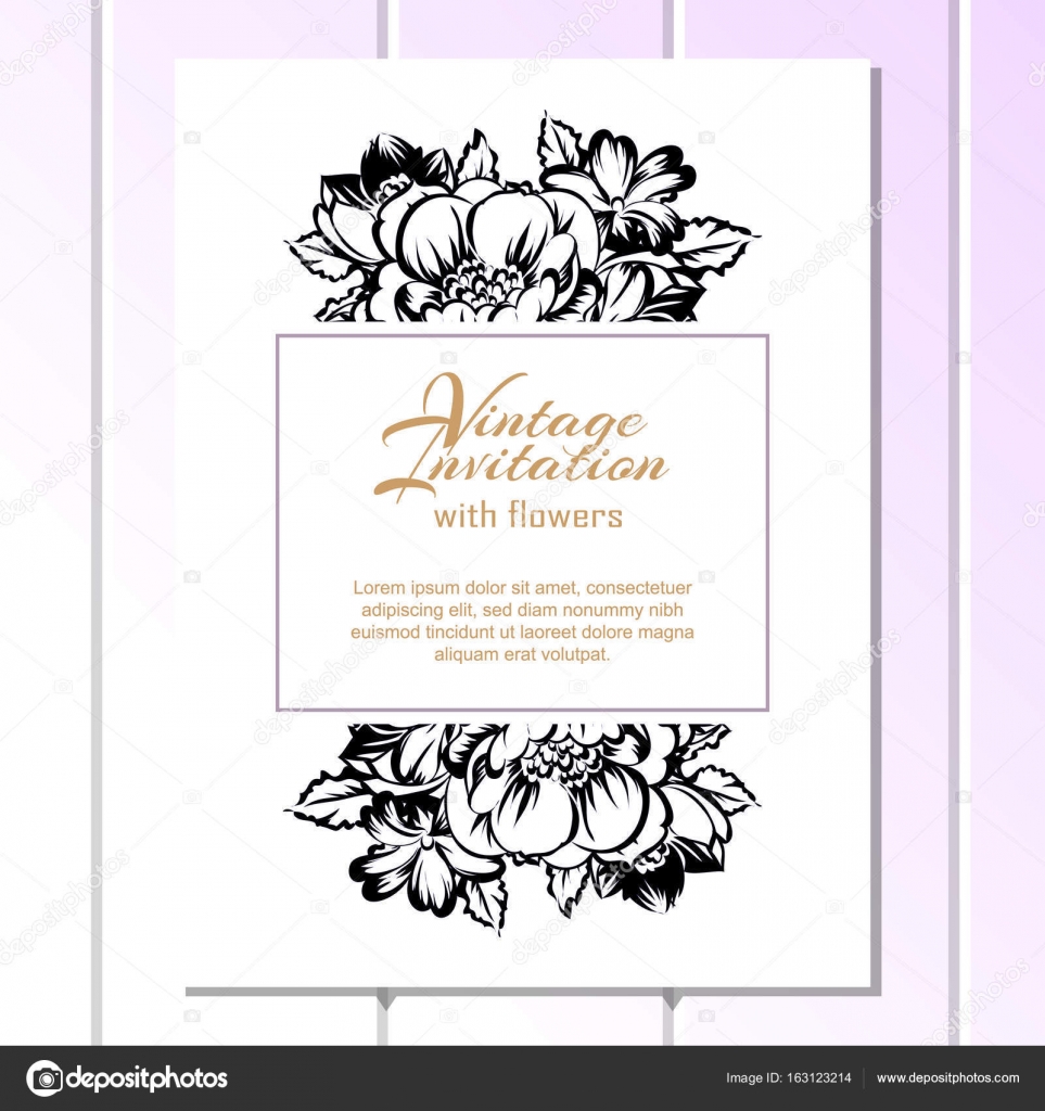 Vintage style floral invitation card Stock Vector by ©All-about-Flowers ...