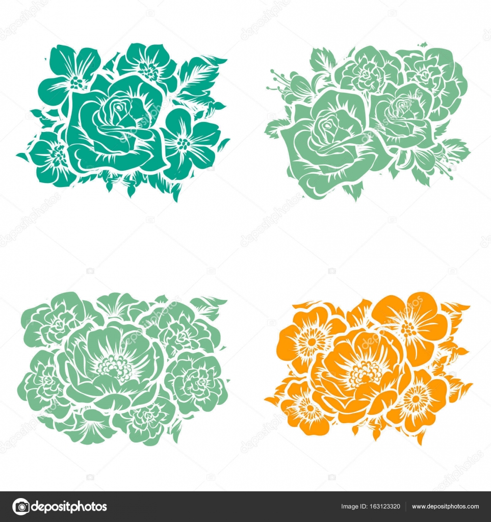 Beautiful flower set Stock Vector by ©All-about-Flowers 163123320