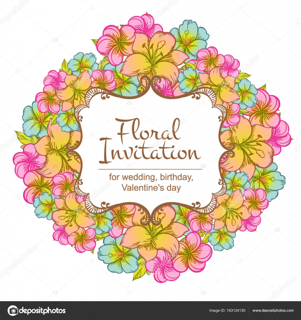 Vintage floral wedding invitation card Stock Vector by ©All-about ...