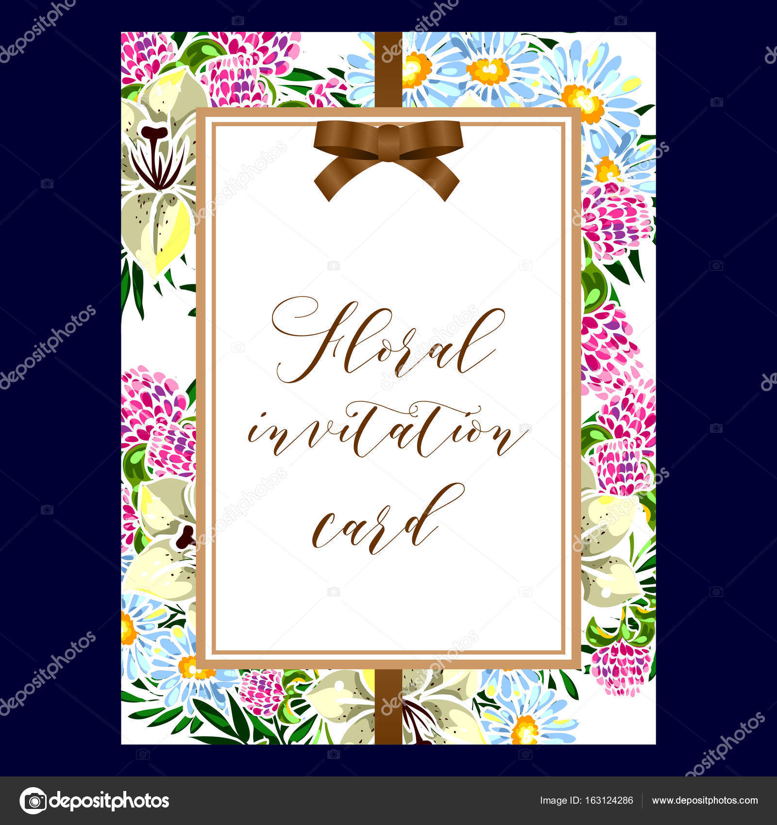 Vintage style floral invitation card Stock Vector by ©All-about-Flowers ...