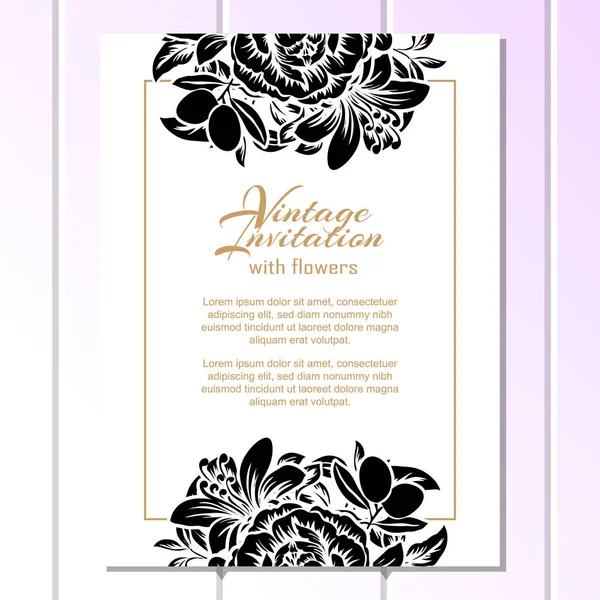 Vintage floral invitation card Stock Vector by ©All-about-Flowers 143729183