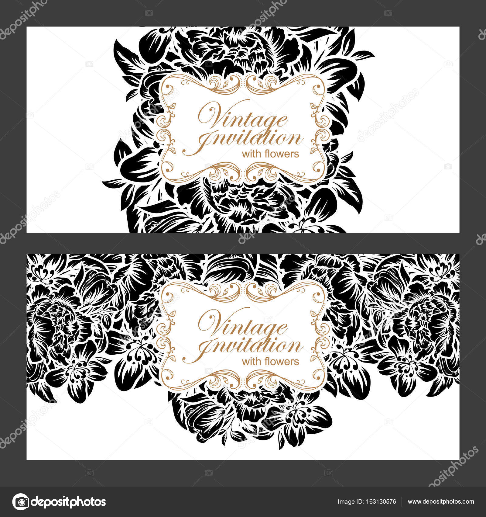 Vintage style flower invitation cards Stock Vector by ©All-about ...