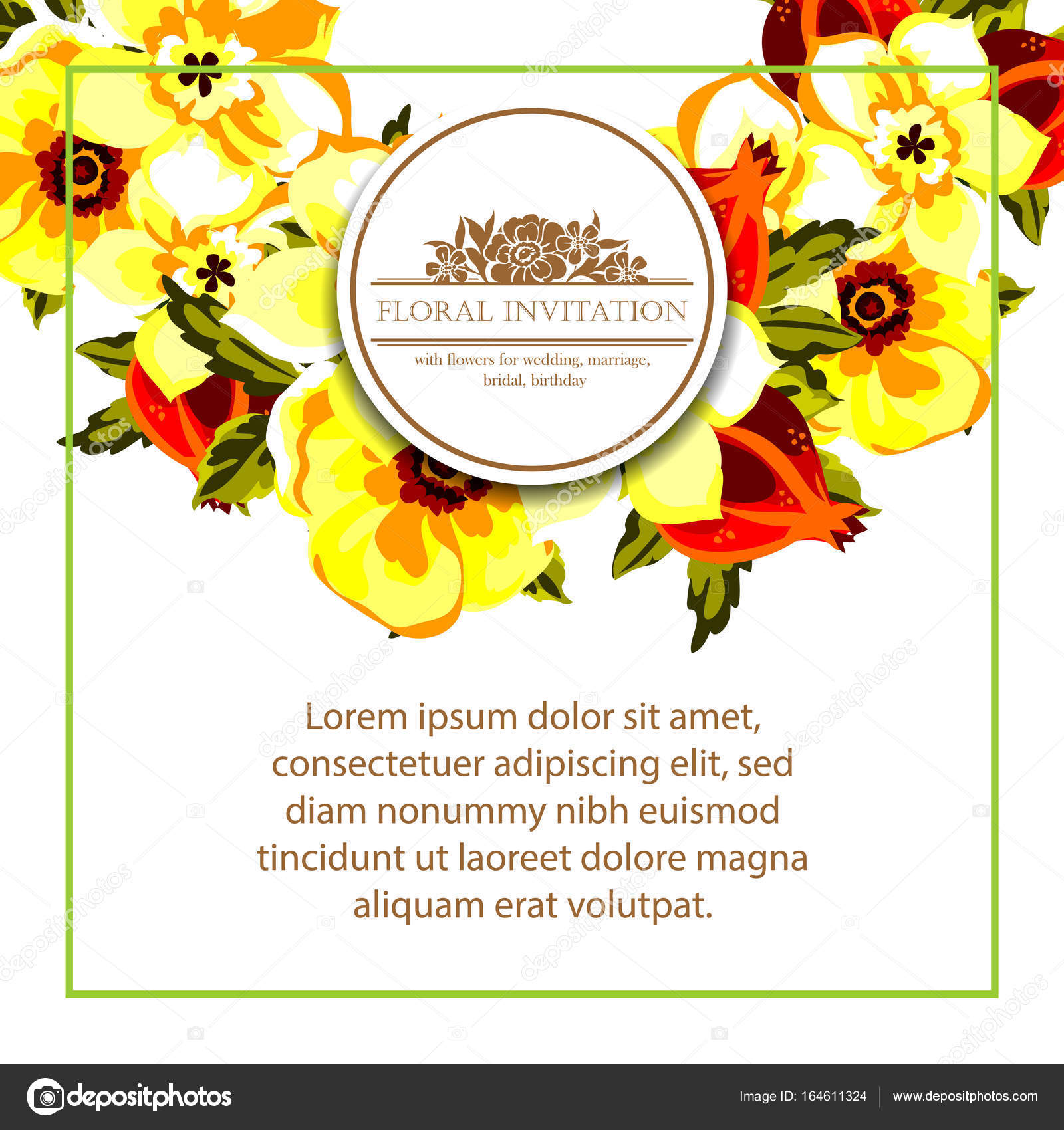 Tender floral invitation card Stock Vector by ©All-about-Flowers 164611324