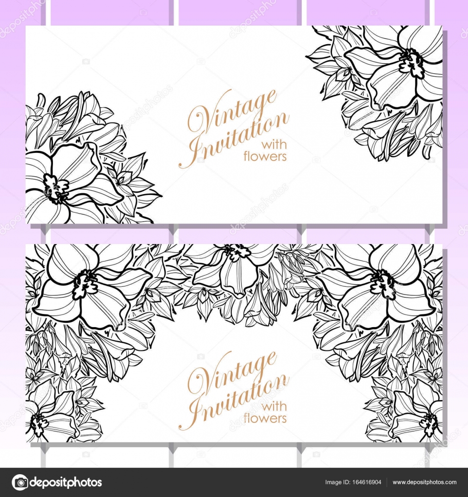 Vintage floral wedding invitation card Stock Vector by ©All-about ...