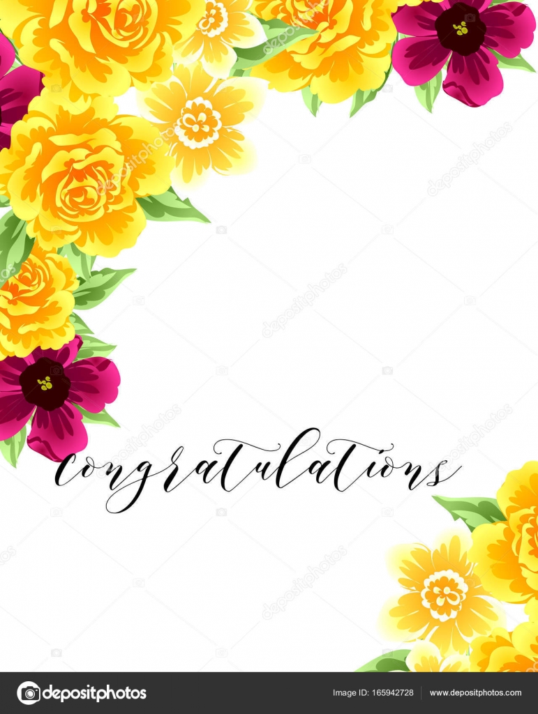 Floral congratulations card Stock Vector by ©All-about-Flowers 165942728