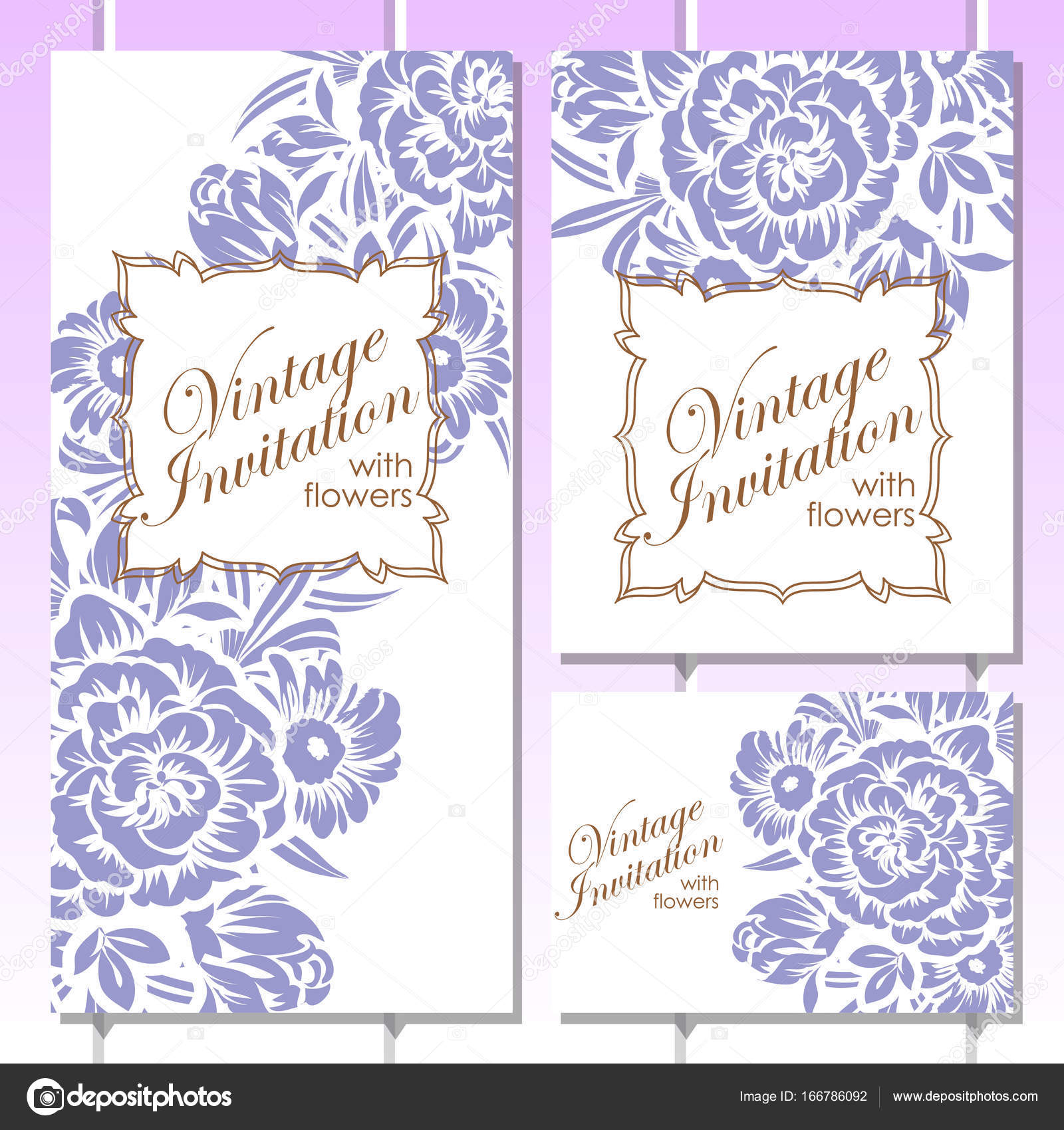 Vintage floral invitation card Stock Vector by ©All-about-Flowers 166786092