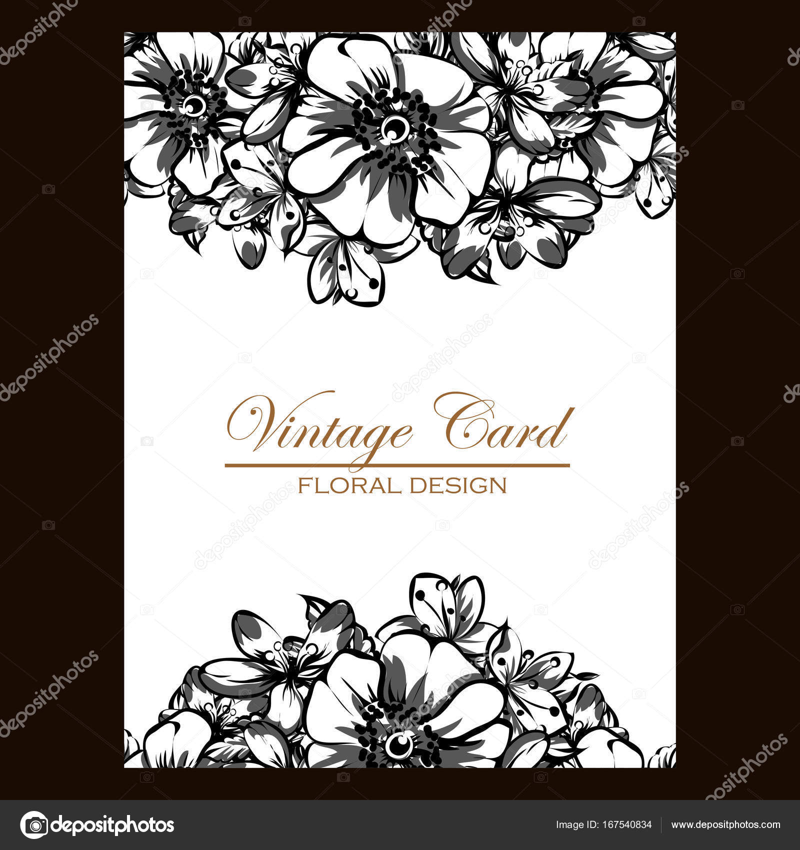 Vintage floral invitation card Stock Vector by ©All-about-Flowers 167540834