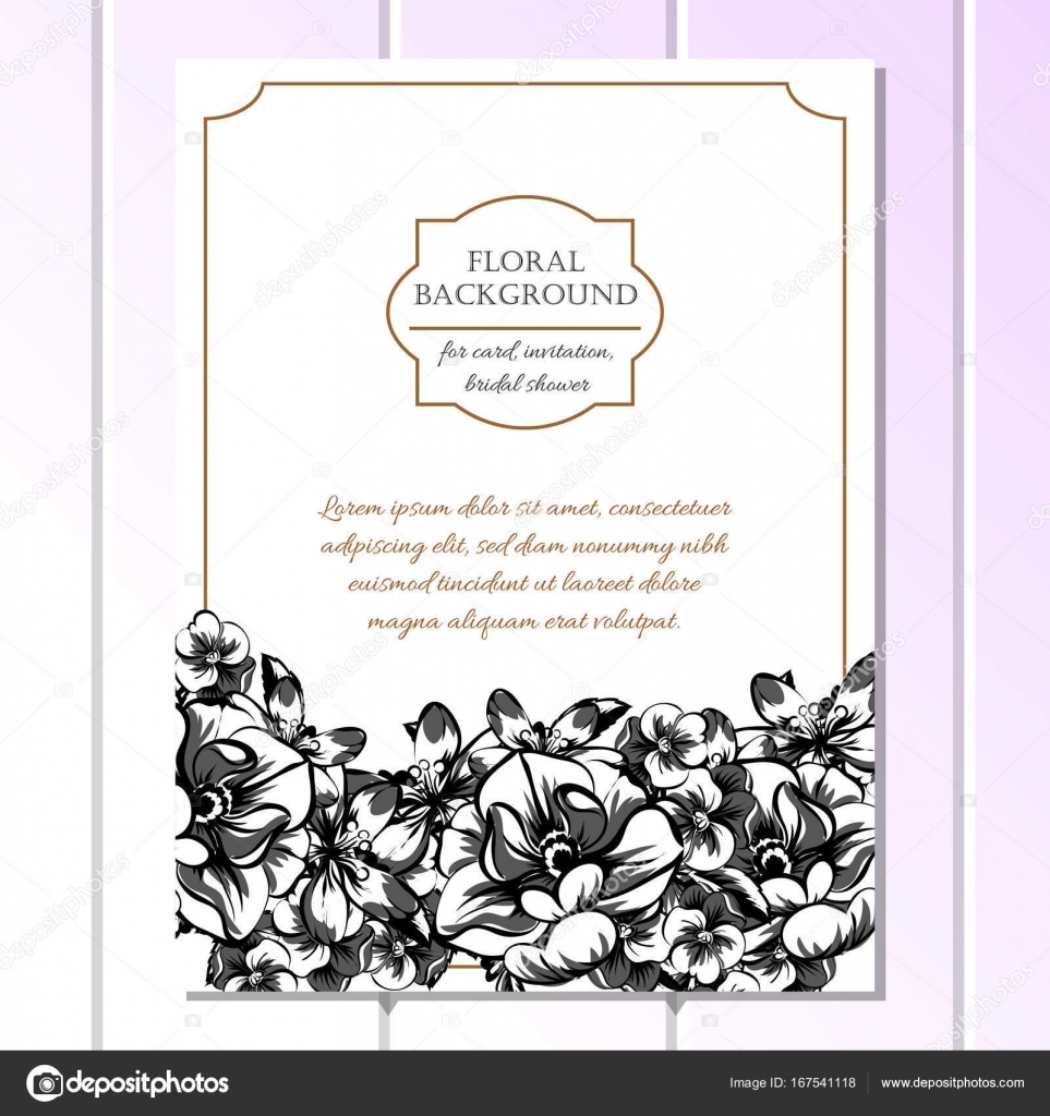 Vintage floral invitation card Stock Vector by ©All-about-Flowers 167541118