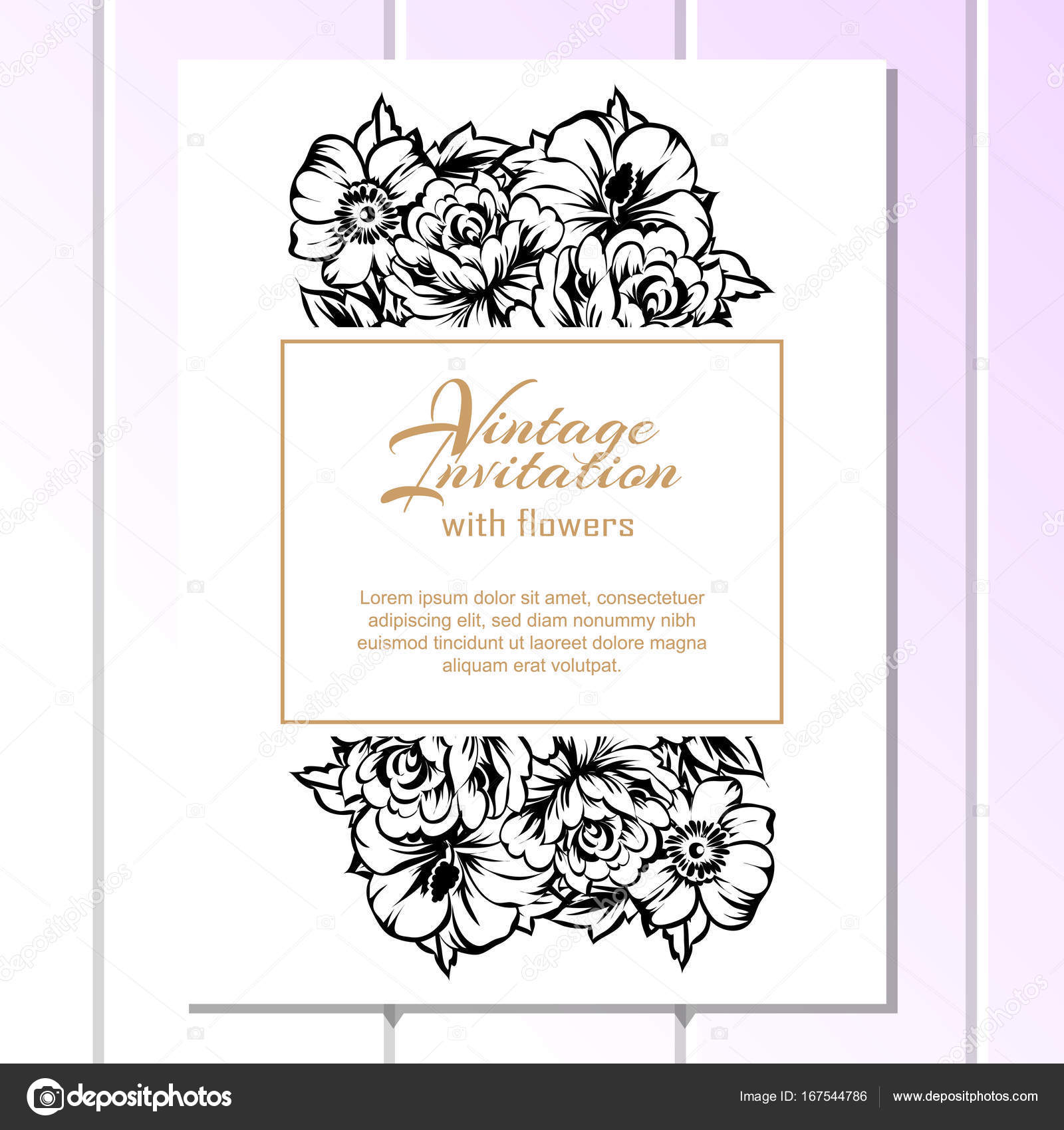 Vintage floral invitation card Stock Vector by ©All-about-Flowers 167544786