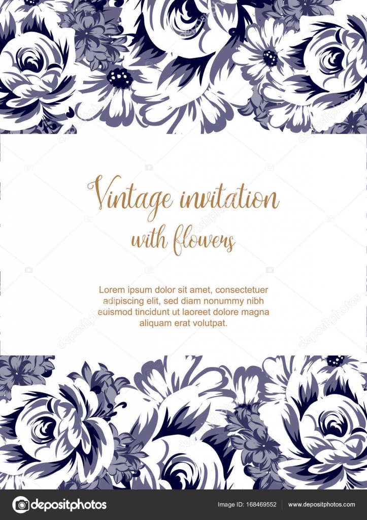 Vintage floral invitation card Stock Vector by ©All-about-Flowers 168469552