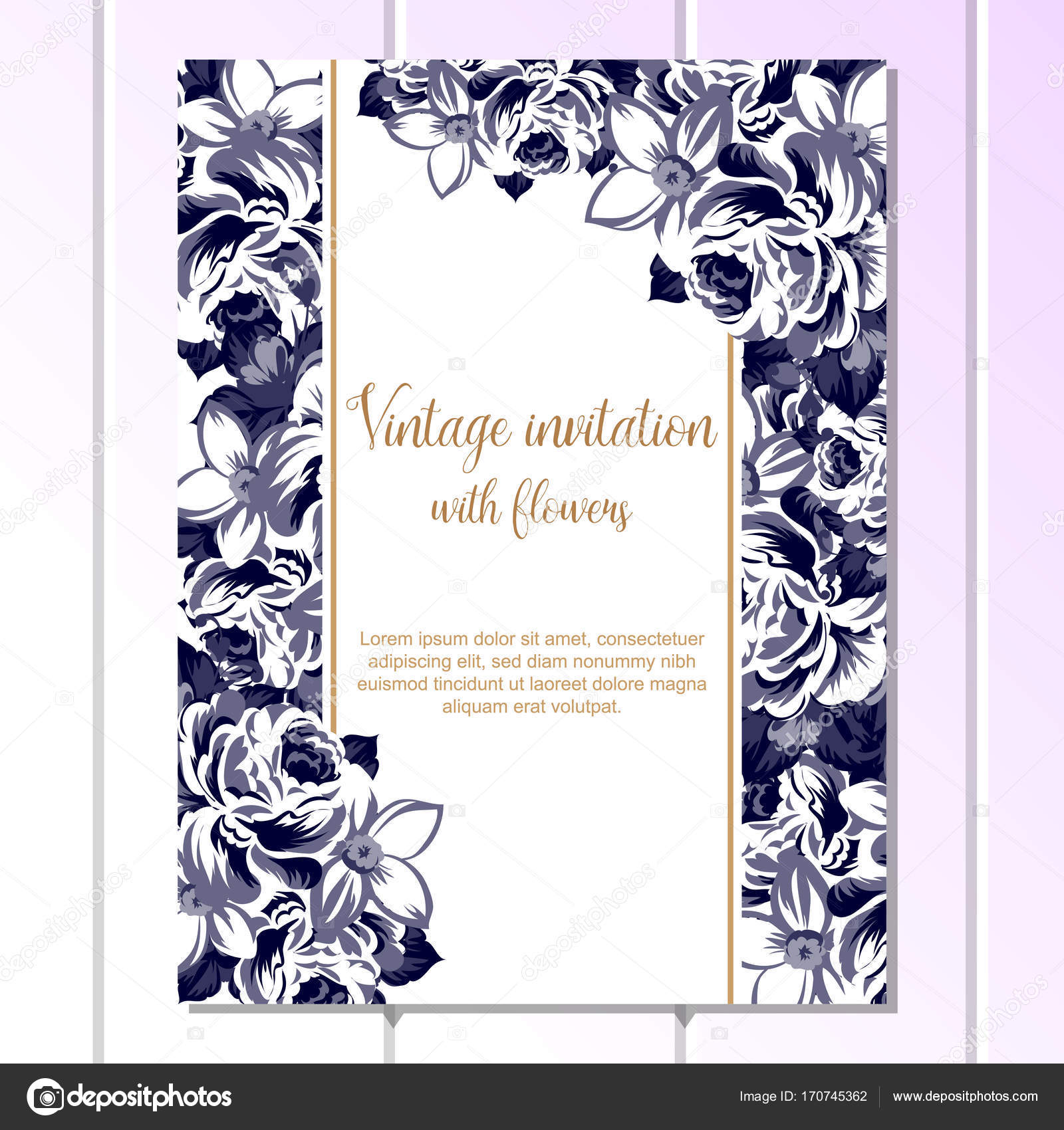 Vintage floral invitation card — Stock Vector © All-about-Flowers ...